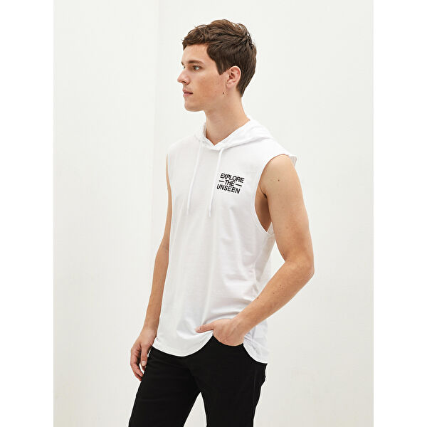 LCW CASUAL Kapüşonlu Baskılı Penye Erkek Atlet