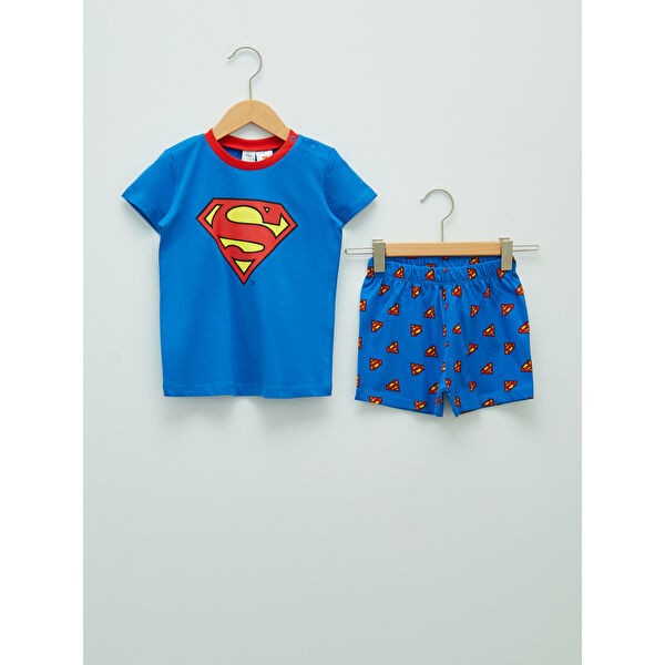 Bisiklet Yaka Kısa Kollu Süperman Baskılı Erkek Bebek Pijama Takımı Bisiklet Yaka Kısa Kollu Süperman Baskılı Erkek Bebek Pijama Takımı