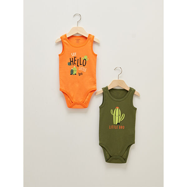 Bisiklet Yaka Baskılı Unisex Bebek Çıtçıtlı Body 2'li Bisiklet Yaka Baskılı Unisex Bebek Çıtçıtlı Body 2'li