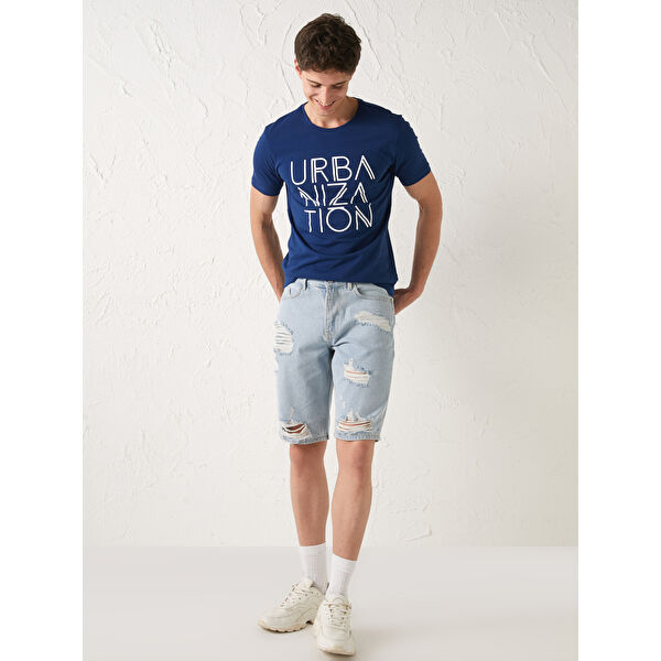 Standart Kalıp Erkek Jean Şort