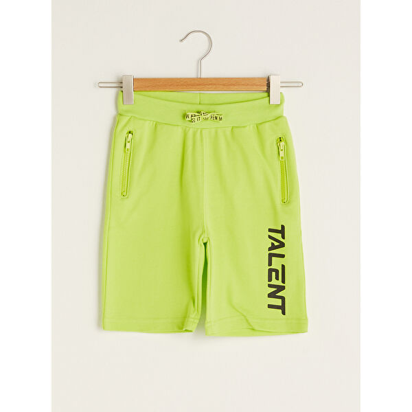 Beli Lastikli Baskılı Erkek Çocuk Bermuda Şort