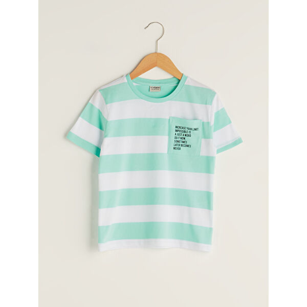 Bisiklet Yaka Çizgili Kısa Kollu Erkek Çocuk Tişört