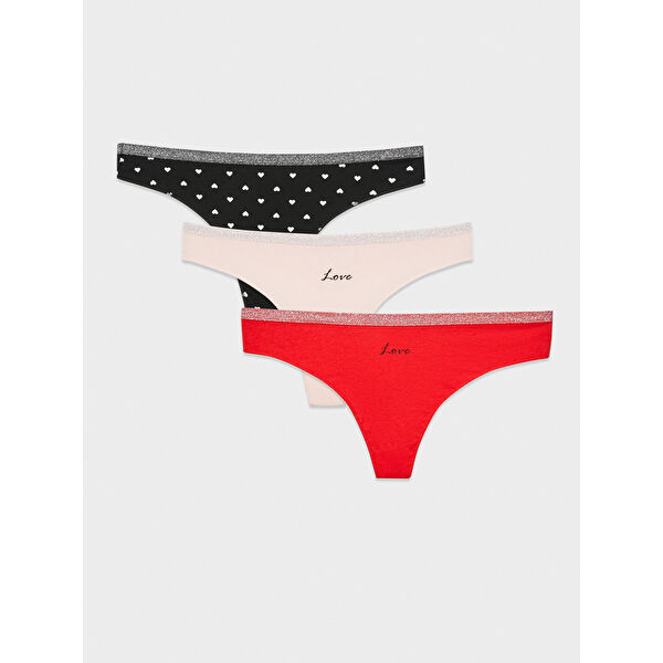 LCW DREAM Desenli Kadın Tanga Külot 3'lü Paket