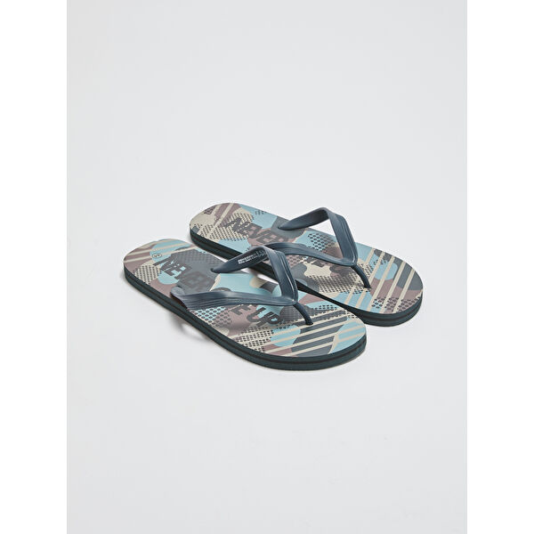 Baskılı Parmak Arası Erkek Plaj Terliği Baskılı Parmak Arası Erkek Plaj Terliği