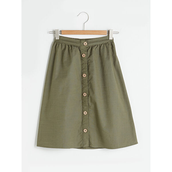 Beli Lastikli Basic Poplin Kız Çocuk Etek