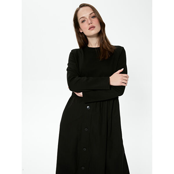 MODEST Düğme Detaylı Uzun Elbise