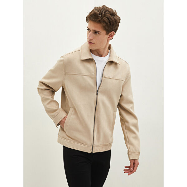 LCW CASUAL Slim Fit Gömlek Yaka Erkek Süet Mont