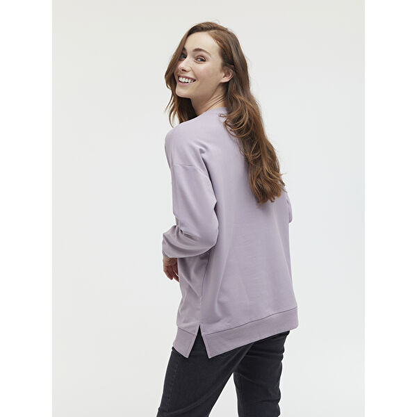 LCW CLASSIC Bisiklet Yaka Çiçek Desenli Sweatshirt