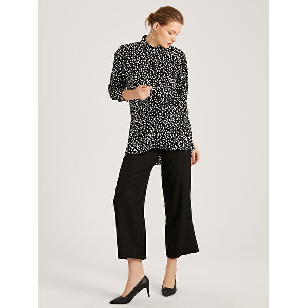 LCW CLASSIC Düğme Detaylı Desenli Tunik