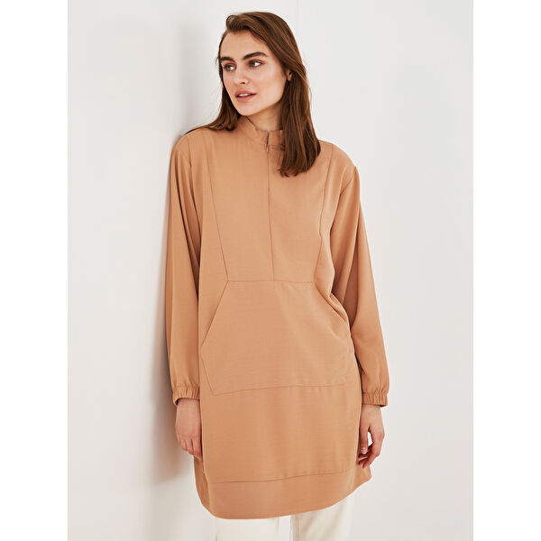 MODEST Hakim Yaka Fermuar Detaylı Uzun Kollu Kadın Tunik MODEST Hakim Yaka Fermuar Detaylı Uzun Kollu Kadın Tunik
