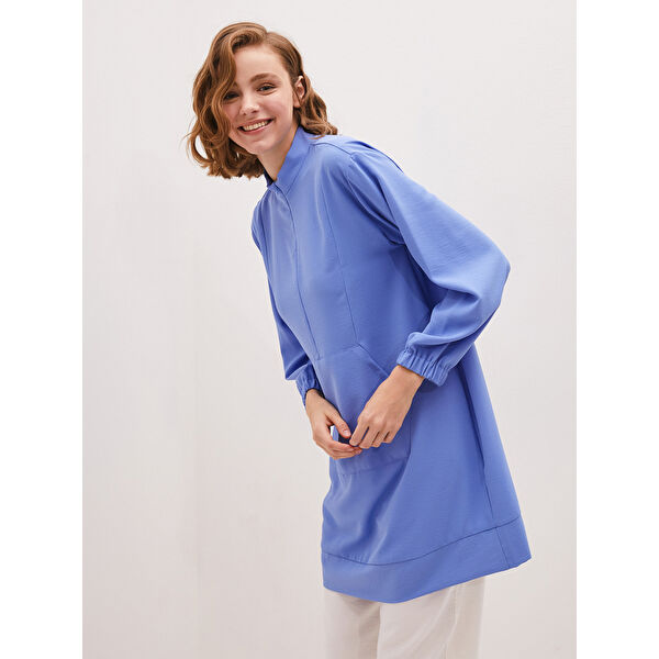 MODEST Hakim Yaka Fermuar Detaylı Uzun Kollu Kadın Tunik