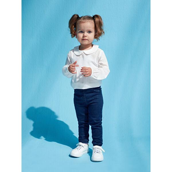 LCW GREEN Basic Kız Bebek Jean Pantolon