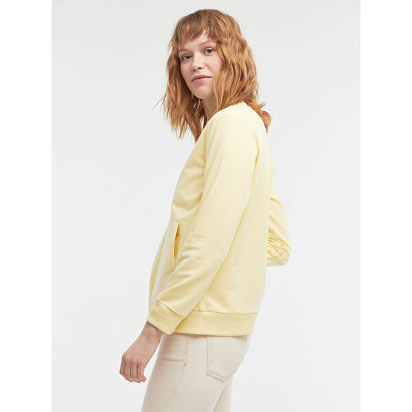 LCW BASIC Kolej Yaka Düz Uzun Kollu Kadın Hırka