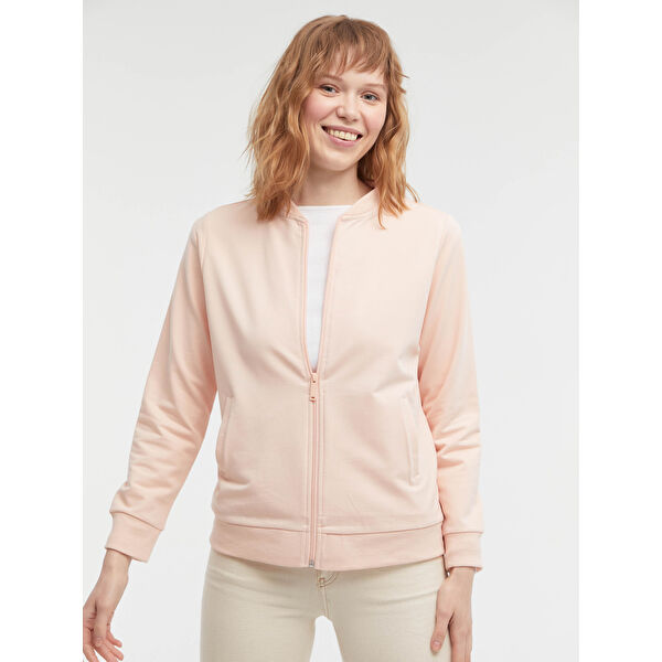 LCW BASIC Kolej Yaka Düz Uzun Kollu Kadın Hırka