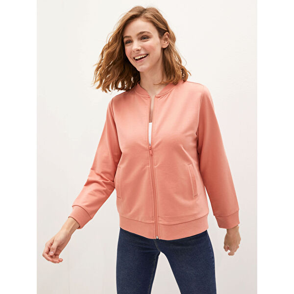 LCW BASIC Kolej Yaka Düz Uzun Kollu Kadın Hırka