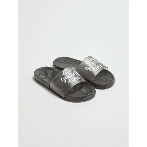 Kadın Slogan Baskılı Terlik