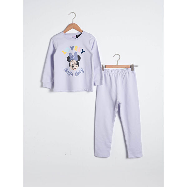Kız Çocuk Minnie Mouse Baskılı Pijama Takımı