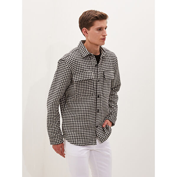 LCW VISION Slim Fit Uzun Kollu Kaz Ayağı Desenli Kalın Poplin Erkek Gömlek LCW VISION Slim Fit Uzun Kollu Kaz Ayağı Desenli Kalın Poplin Erkek Gömlek