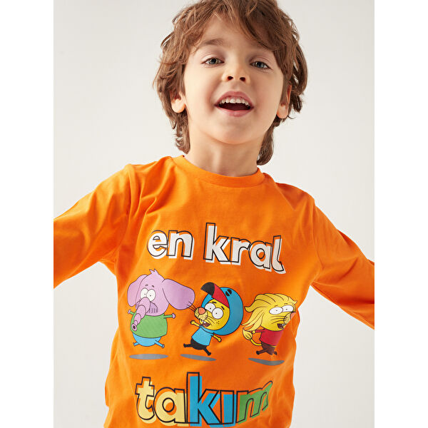 Erkek Çocuk Kral Şakir Baskılı Pamuklu Tişört