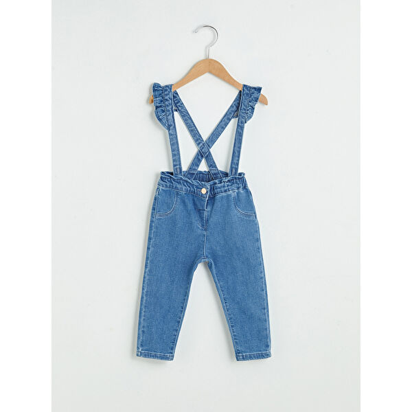 LCW GREEN Basic Kız Bebek Jean Pantolon ve Pantolon Askısı LCW GREEN Basic Kız Bebek Jean Pantolon ve Pantolon Askısı