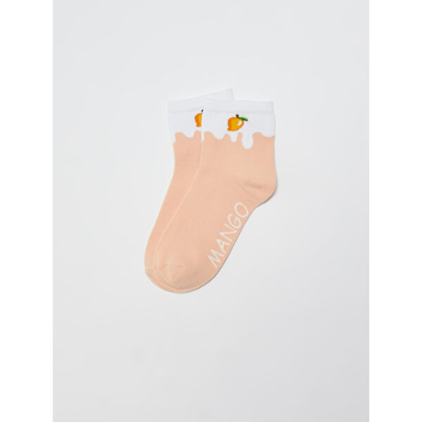 Avokado Baskılı Pamuklu Kadın Soket Çorap