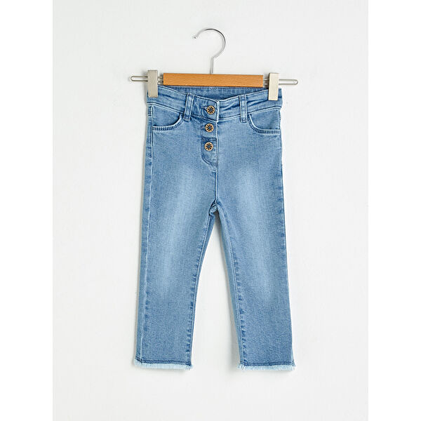 Comfort Fit Düğme Detaylı Kız Bebek Jean Pantolon Comfort Fit Düğme Detaylı Kız Bebek Jean Pantolon