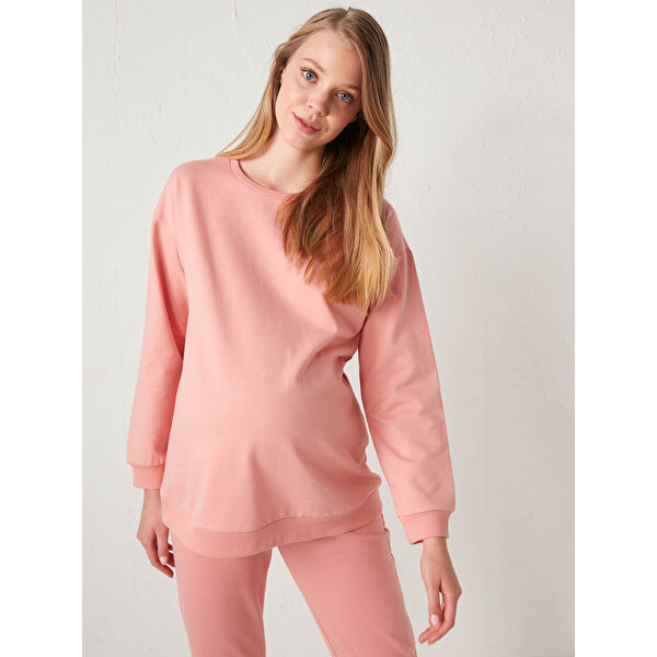 Bisiklet Yaka Hamile Sweatshirt