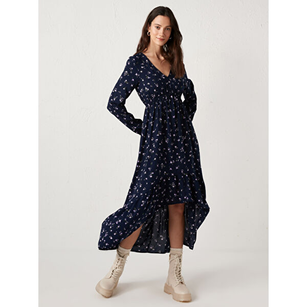 LCW CASUAL Çiçek Desenli Viskon Elbise