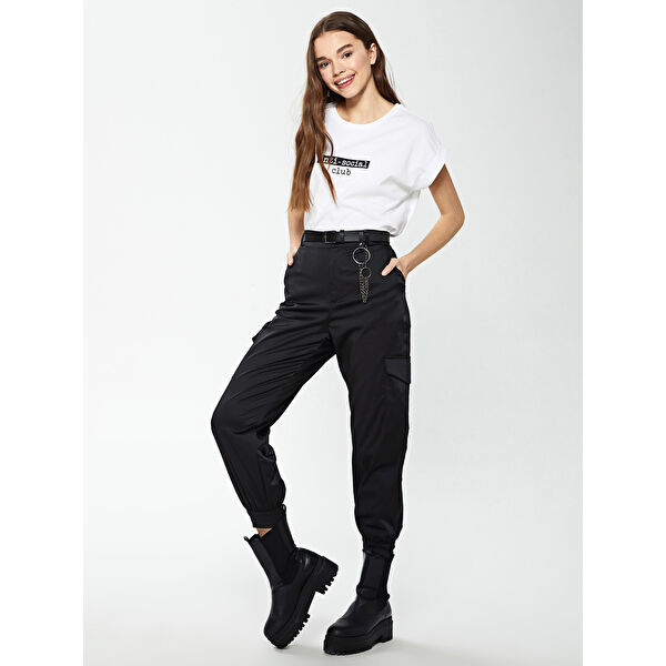 LCW CASUAL Cep Detaylı Kadın Saten Jogger Pantolon