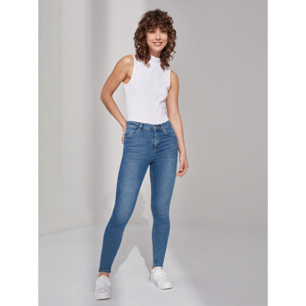 Yüksek Bel Super Skinny Rodeo Jean Pantolon