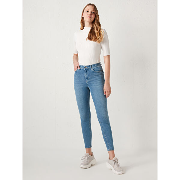 Yüksek Bel Ekstra Dar Fit Kadın Rodeo Jean Pantolon Yüksek Bel Ekstra Dar Fit Kadın Rodeo Jean Pantolon
