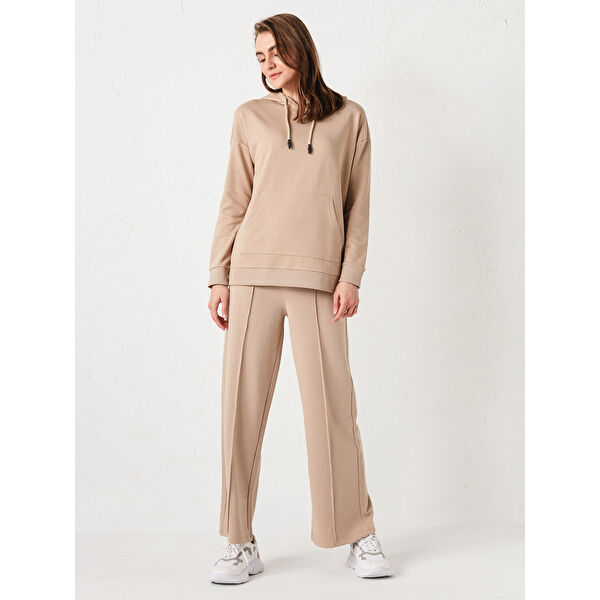 LCW BASIC Beli Lastikli Geniş Paça Kadın Eşofman Alt