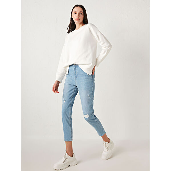 Yüksek Bel Skinny Fit Kadın Rodeo Jean Pantolon