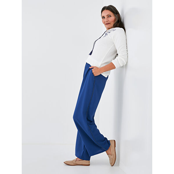 LCW GRACE Beli Lastikli Parlak Şerit Detaylı Pantolon