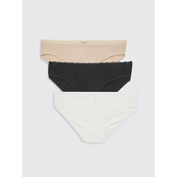 LCW DREAM Dantelli Fiyonk Detaylı Klasik Külot 3'lü LCW DREAM Dantelli Fiyonk Detaylı Klasik Külot 3'lü