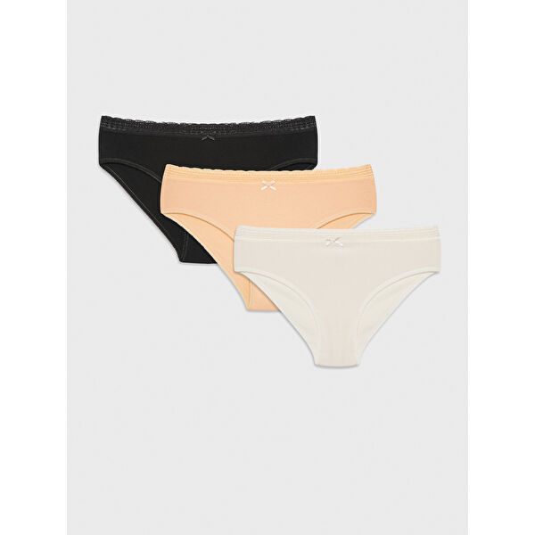 LCW DREAM Dantelli Fiyonk Detaylı Klasik Külot 3'lü LCW DREAM Dantelli Fiyonk Detaylı Klasik Külot 3'lü