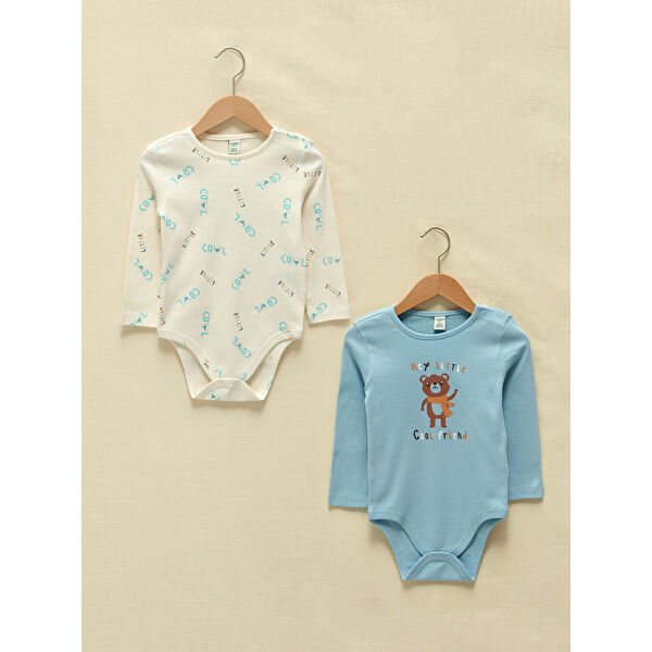 LCW GREEN Bisiklet Yaka Uzun Kol Baskılı Organik Pamuklu Erkek Bebek Çıtçıtlı Body 2'li LCW GREEN Bisiklet Yaka Uzun Kol Baskılı Organik Pamuklu Erkek Bebek Çıtçıtlı Body 2'li