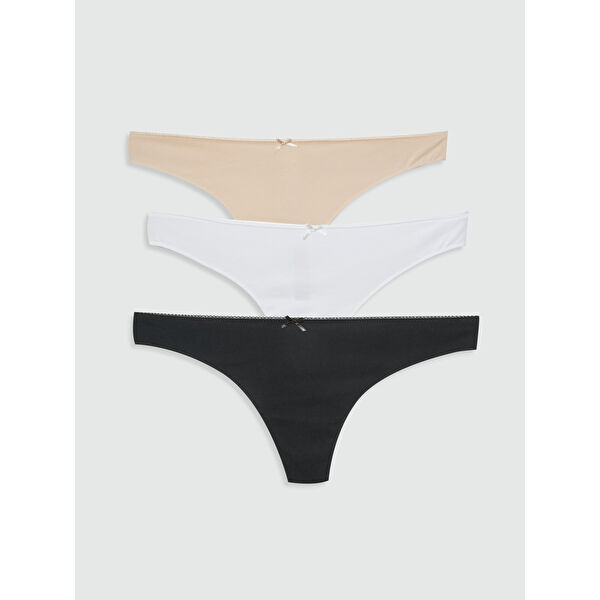 LCW DREAM Fiyonk Detaylı Tanga Külot 3'lü Paket LCW DREAM Fiyonk Detaylı Tanga Külot 3'lü Paket