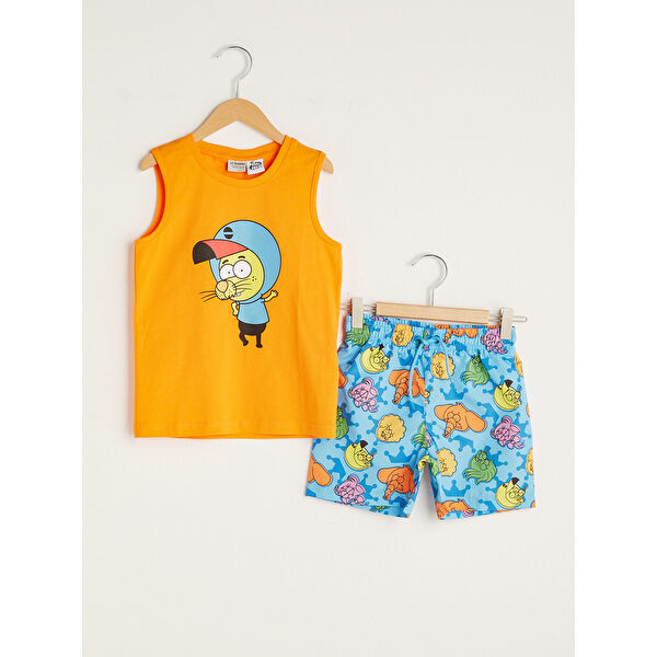 Bisiklet Yaka Kral Şakir Baskılı Erkek Çocuk Yüzme Takım