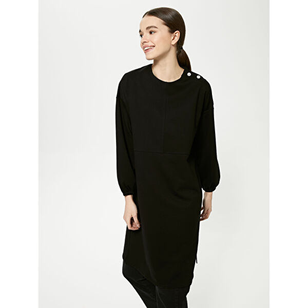 MODEST Yakası Düğme Detaylı Pamuklu Tunik MODEST Yakası Düğme Detaylı Pamuklu Tunik
