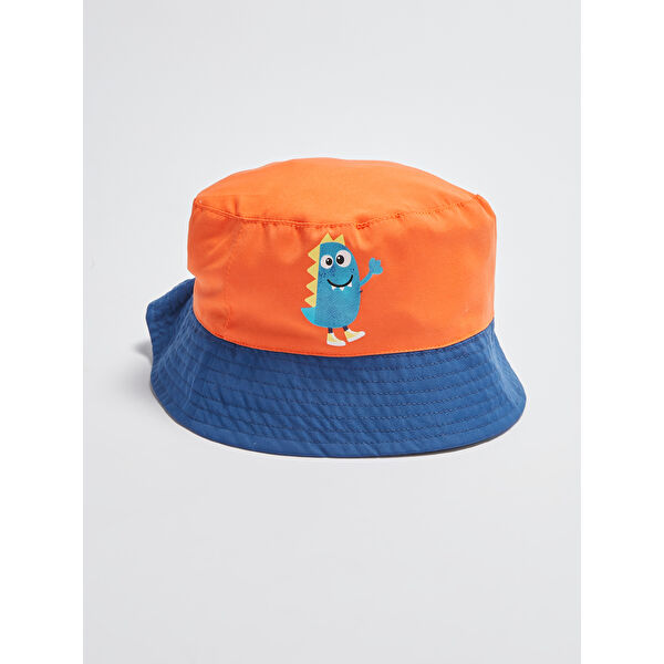 Baskılı Erkek Bebek Deniz Şapkası