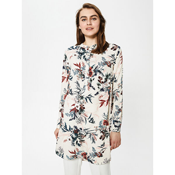 LCW GRACE Kaçık Yaka Çiçek Baskılı Viskon Tunik LCW GRACE Kaçık Yaka Çiçek Baskılı Viskon Tunik