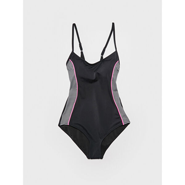 LCW DREAM Ayarlanabilir Askılı Slogan Baskılı Raşel Kumaş Kadın Mayo