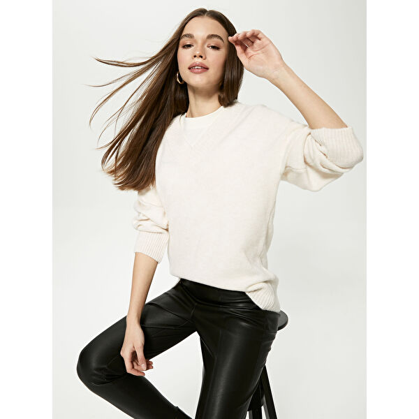 LCW VISION V Yaka Oversize Triko Kazak