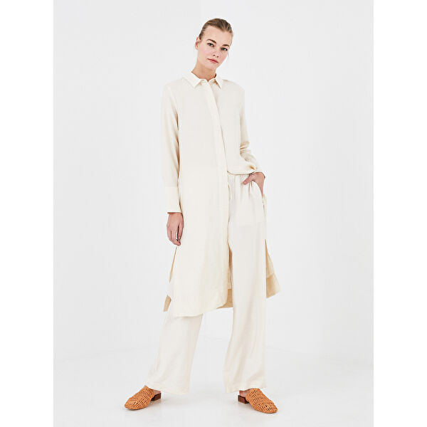 MODEST Beli Lastikli Düz Palazzo Pantolon