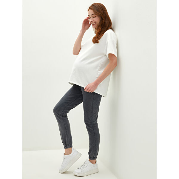 Karın Panelli Cep Detaylı Hamile Jogger Eşofman Alt