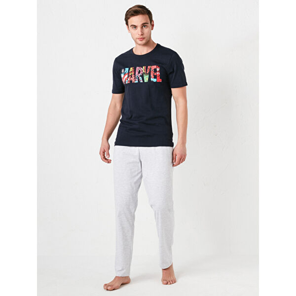 LCW DREAM Dar Kalıp Avengers Baskılı Erkek Pijama Takımı
