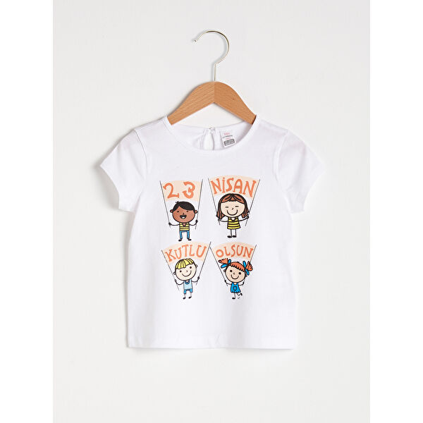 Kız Bebek 23 Nisan Baskılı Tişört Kız Bebek 23 Nisan Baskılı Tişört