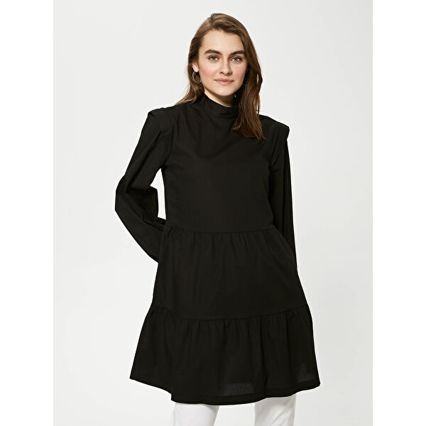 MODEST Hakim Yaka Düz Uzun Kollu Poplin Kadın Tunik