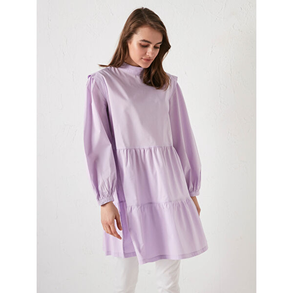 MODEST Hakim Yaka Düz Uzun Kollu Poplin Kadın Tunik